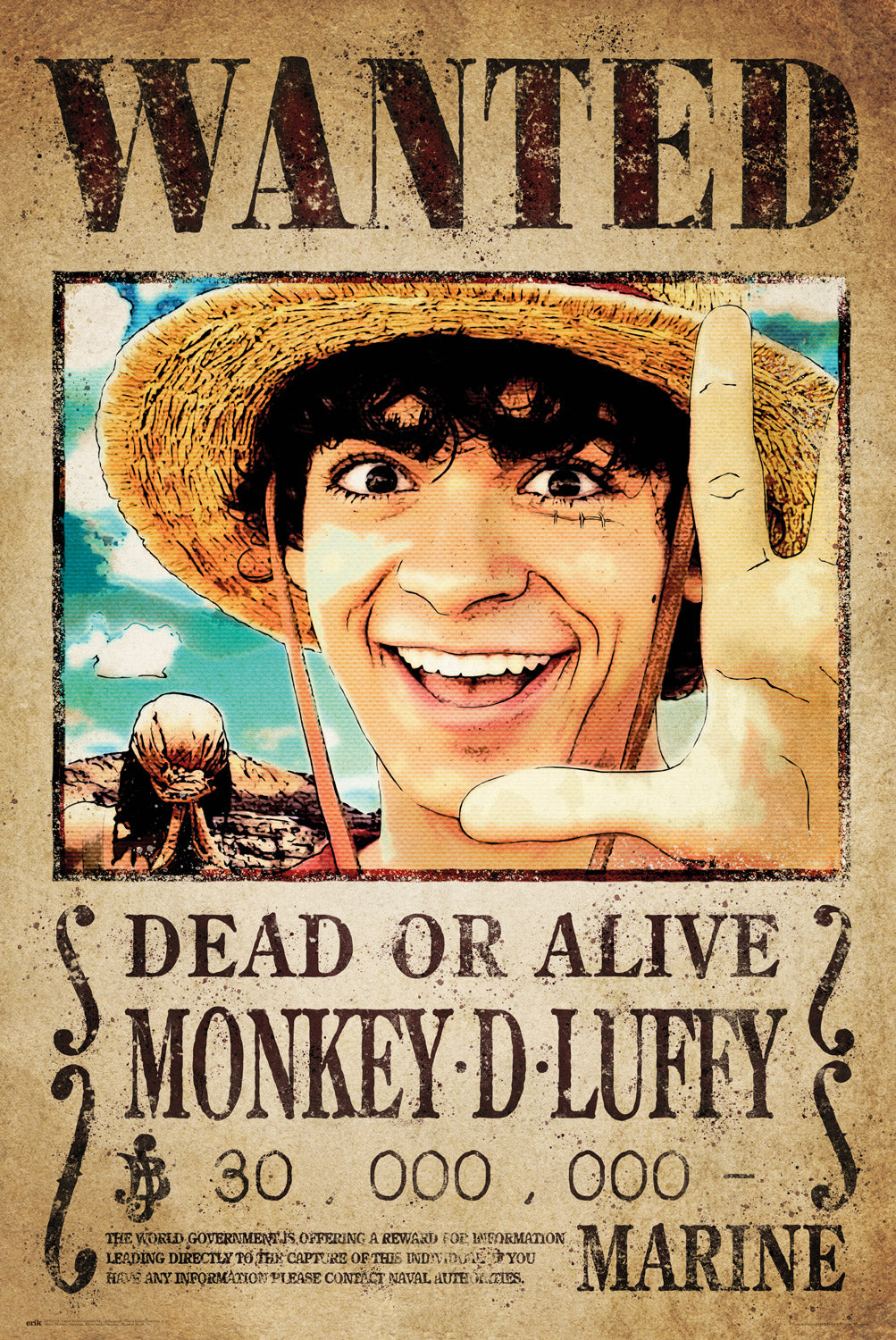 One Piece Poster Wanted Monkey D. Luffy