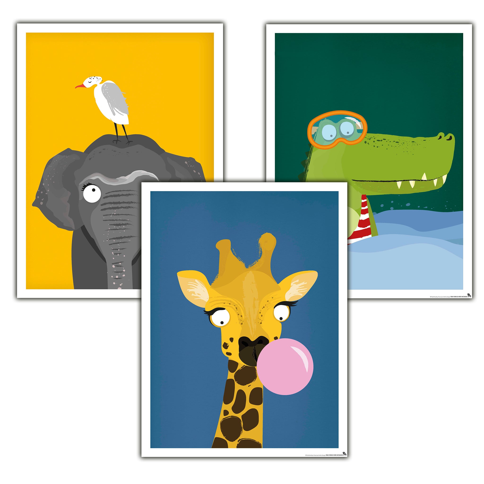 Kinderzimmer Poster Afrika 3er-Set, 30 x 40 cm