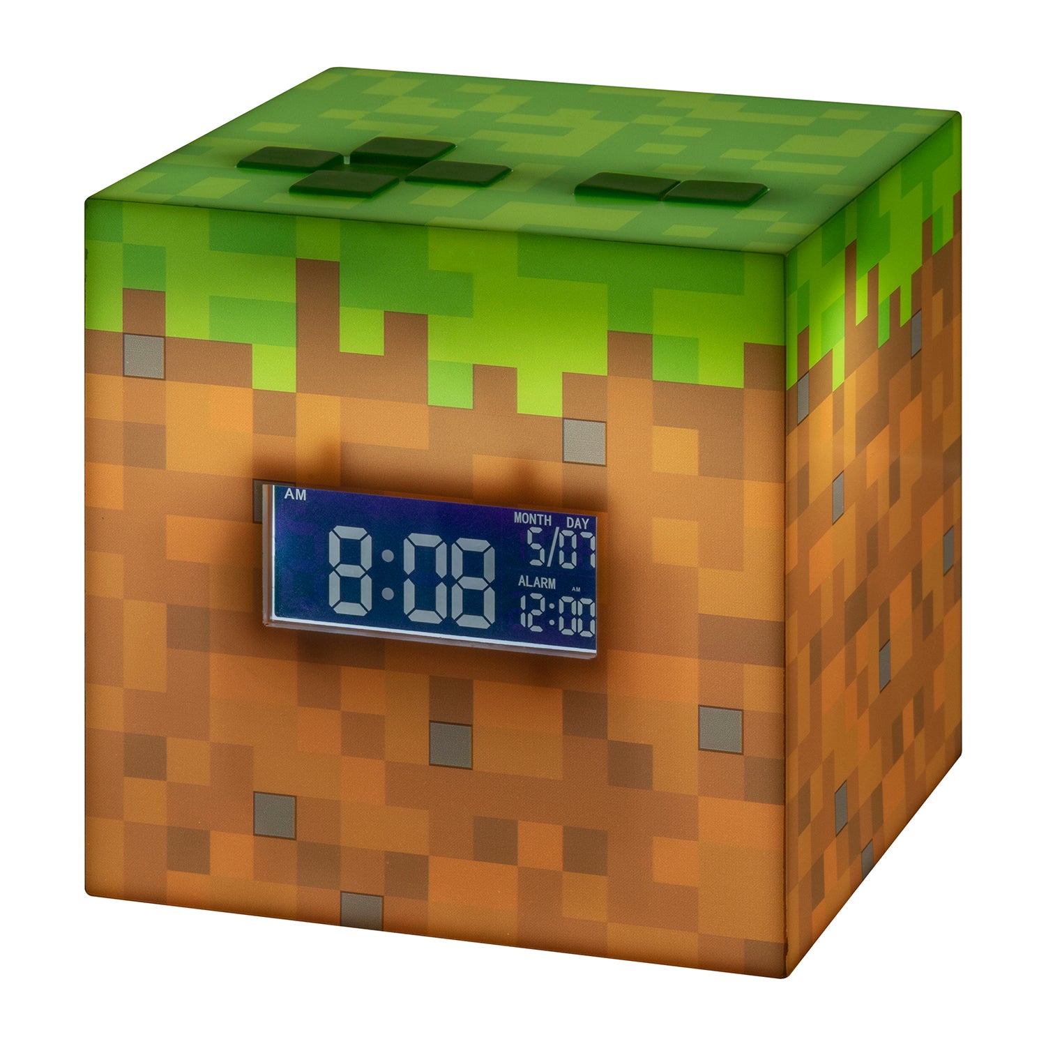 Minecraft Alarm Clock Sunrise Music Grass Block Sound & Light (USB